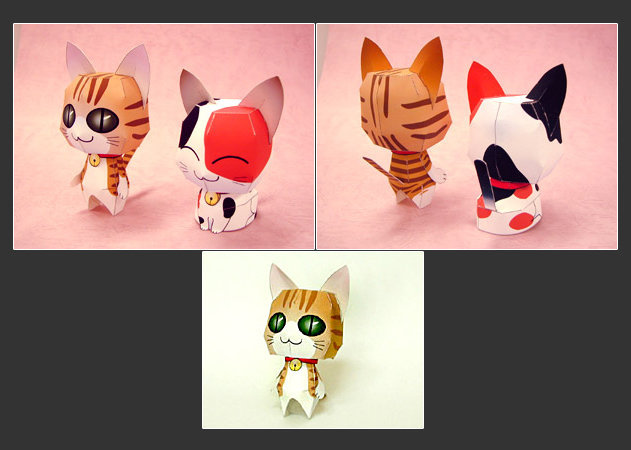 Two Cute Cats - Kit168 - Shop Đồ Chơi Mô Hình Giấy Papercraft Toy