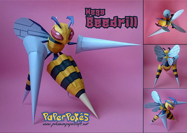 Pokemon Mega Beedrill - Kit168 - Shop Đồ Chơi Mô Hình Giấy Papercraft Toy