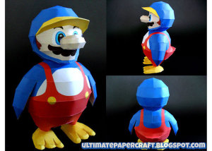Penguin Mario - Kit168 - Shop Đồ Chơi Mô Hình Giấy Papercraft Toy