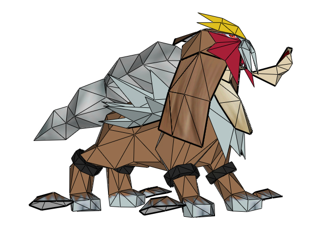 Pokemon Entei - Kit168 - Shop Đồ Chơi Mô Hình Giấy Papercraft Toy