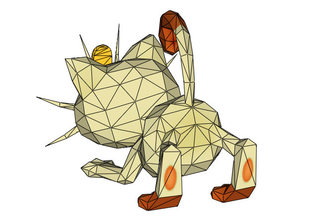 Pokemon Meowth ver 3 - Kit168 - Shop Đồ Chơi Mô Hình Giấy Papercraft Toy