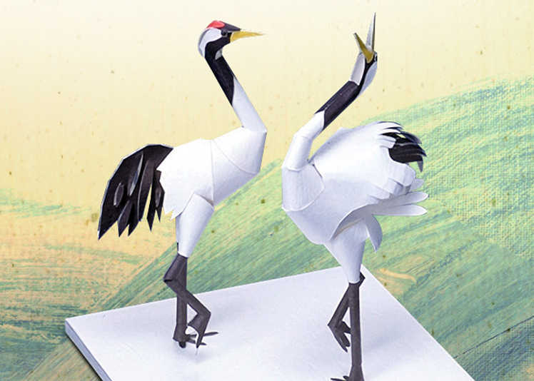 Japanese Crane - Kit168 - Shop Đồ Chơi Mô Hình Giấy Papercraft Toy
