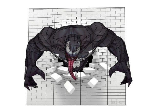 Venom 3D Wall Hanging - Kit168 - Shop Đồ Chơi Mô Hình Giấy Papercraft Toy