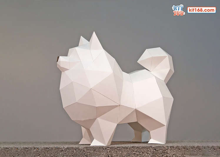 Chó phốc sóc lông trắng - Kit168 - Shop Đồ Chơi Mô Hình Giấy Papercraft Toy