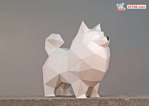 Chó phốc sóc lông trắng - Kit168 - Shop Đồ Chơi Mô Hình Giấy Papercraft Toy