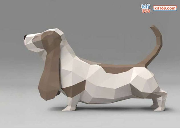 Chó Basset - Kit168 - Shop Đồ Chơi Mô Hình Giấy Papercraft Toy