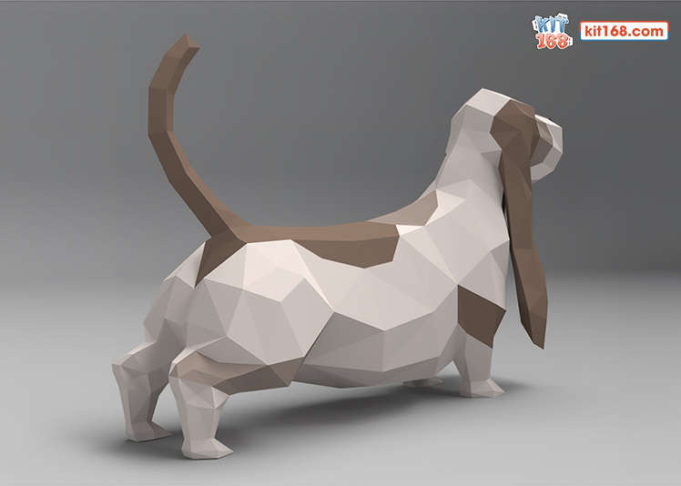 Chó Basset - Kit168 - Shop Đồ Chơi Mô Hình Giấy Papercraft Toy