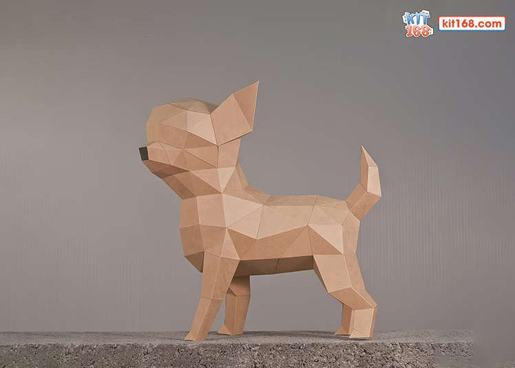 Chó Chihuahua polygon - Kit168 - Shop Đồ Chơi Mô Hình Giấy Papercraft Toy