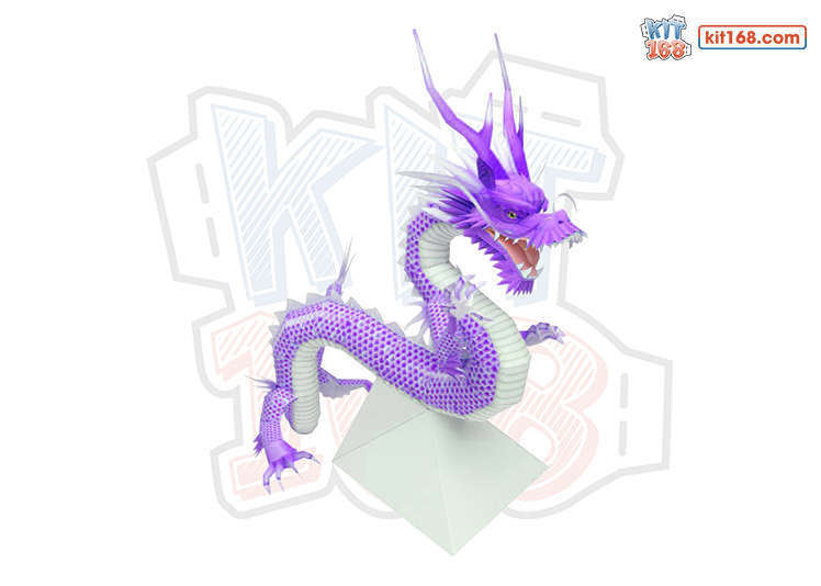 Linh vật rồng tím - Kit168 - Shop Đồ Chơi Mô Hình Giấy Papercraft Toy