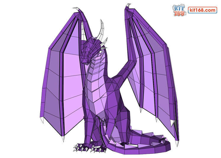 Rồng tím - Kit168 - Shop Đồ Chơi Mô Hình Giấy Papercraft Toy