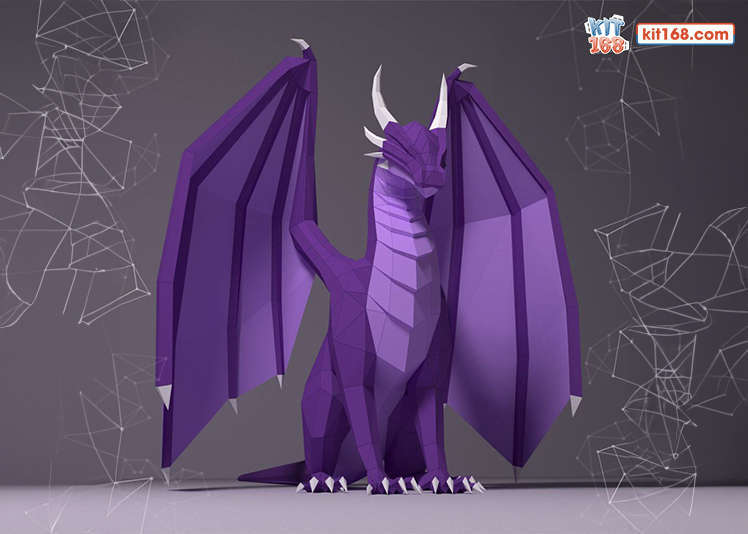 Rồng tím - Kit168 - Shop Đồ Chơi Mô Hình Giấy Papercraft Toy