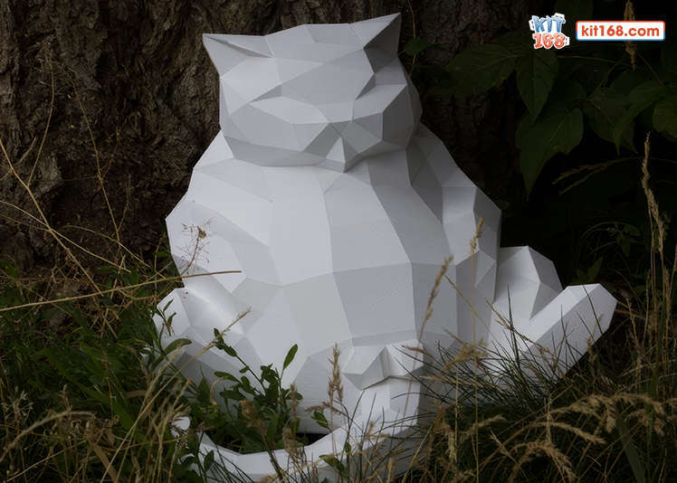 Mèo lười polygon - Kit168 - Shop Đồ Chơi Mô Hình Giấy Papercraft Toy