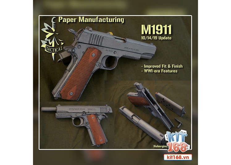 M1911 (1:1) - Kit168 - Shop Đồ Chơi Mô Hình Giấy Papercraft Toy